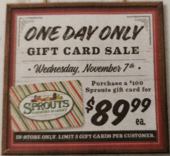 Sprouts ~ $100 Gift Card for $89.99 Wed. ONLY | Bargain Believer